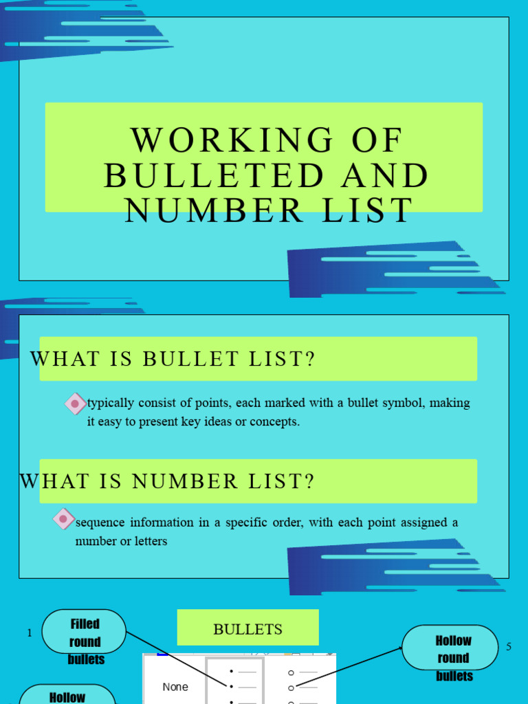 Bullets and Number | PDF