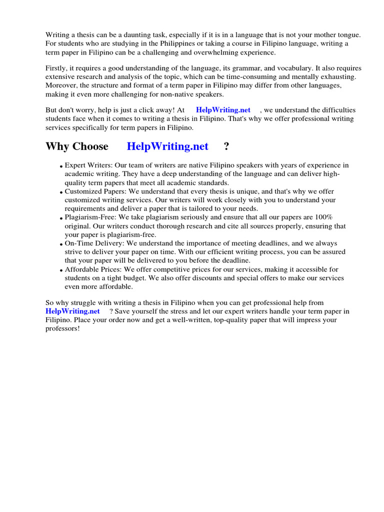 How to Make Term Paper in Filipino | PDF | Tagalog Language | Essays