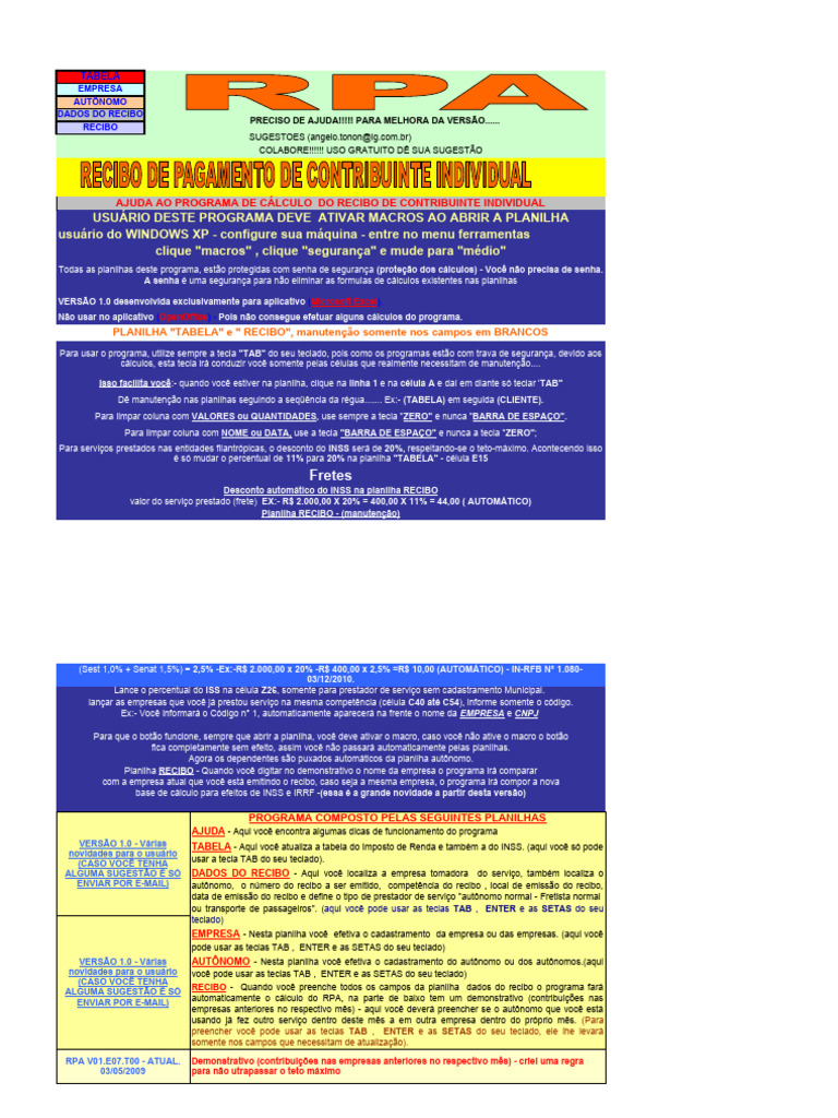 Modelo Rpa - Completo | PDF | Macro (Ciência da Computação) | Economias