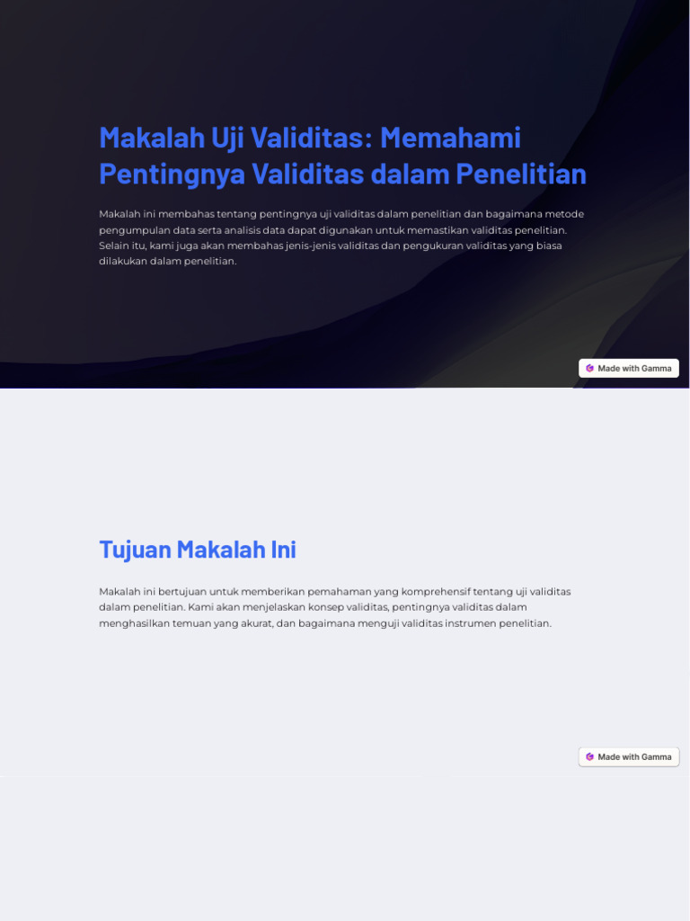 Makalah Uji Validitas Memahami Pentingnya Validitas Dalam Penelitian | PDF