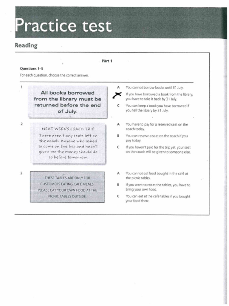 PET NEW Practice Test GOLD | PDF