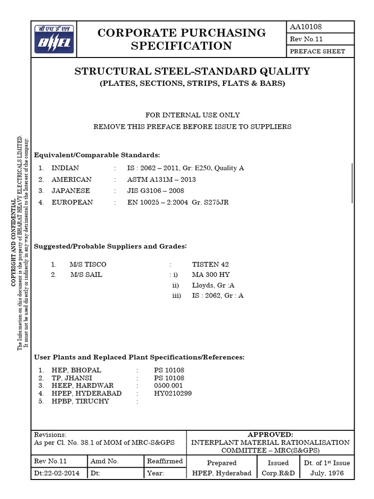 Corporate Tech Specification 1560242232 | PDF | Engineering Tolerance ...