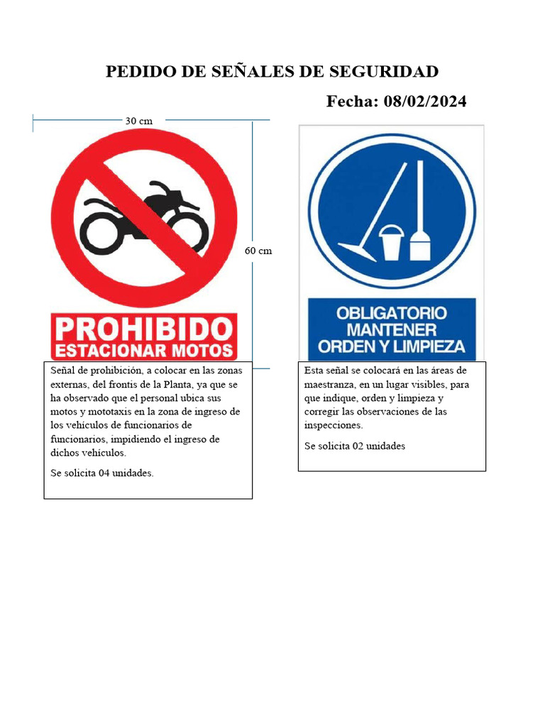 Solicitud de Señales de Seguridad | PDF