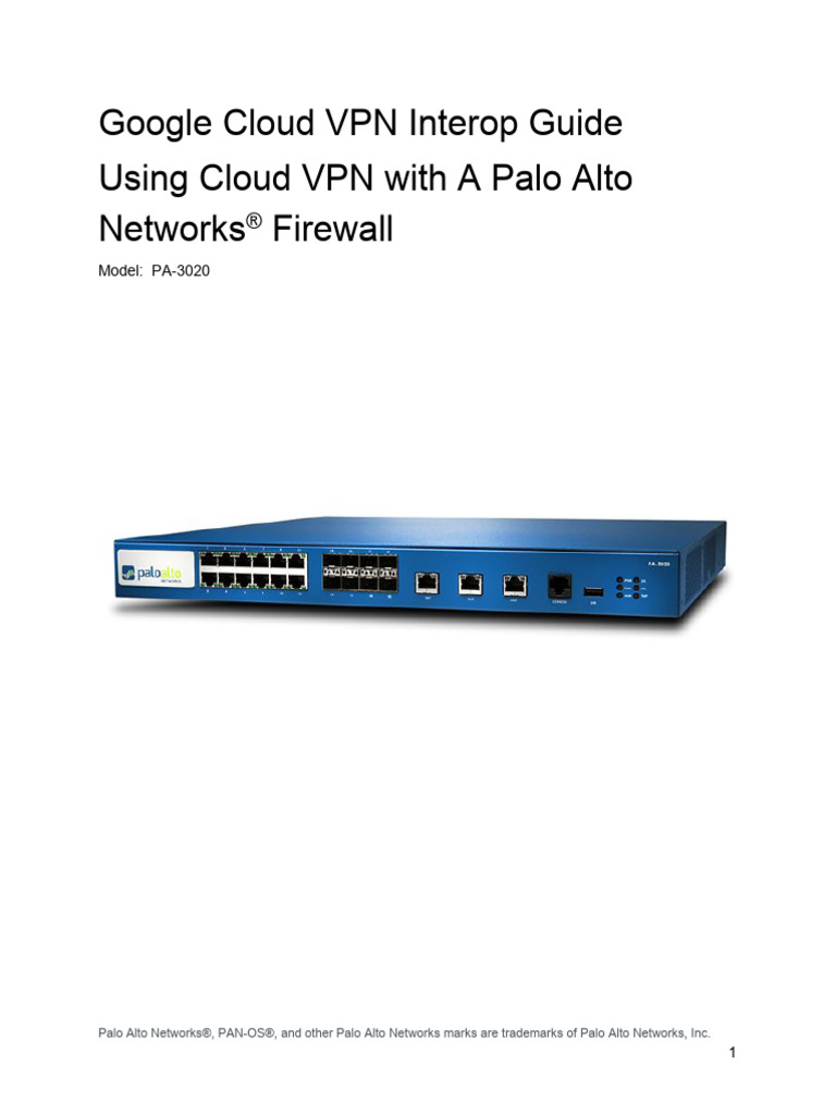 CloudVPNGuide-UsingCloudVPNwithPaloAltoNetworksPA-3020 | PDF | Virtual ...