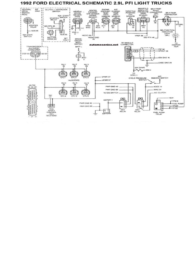 Diagrama Eléctrico Ford 1992 | PDF