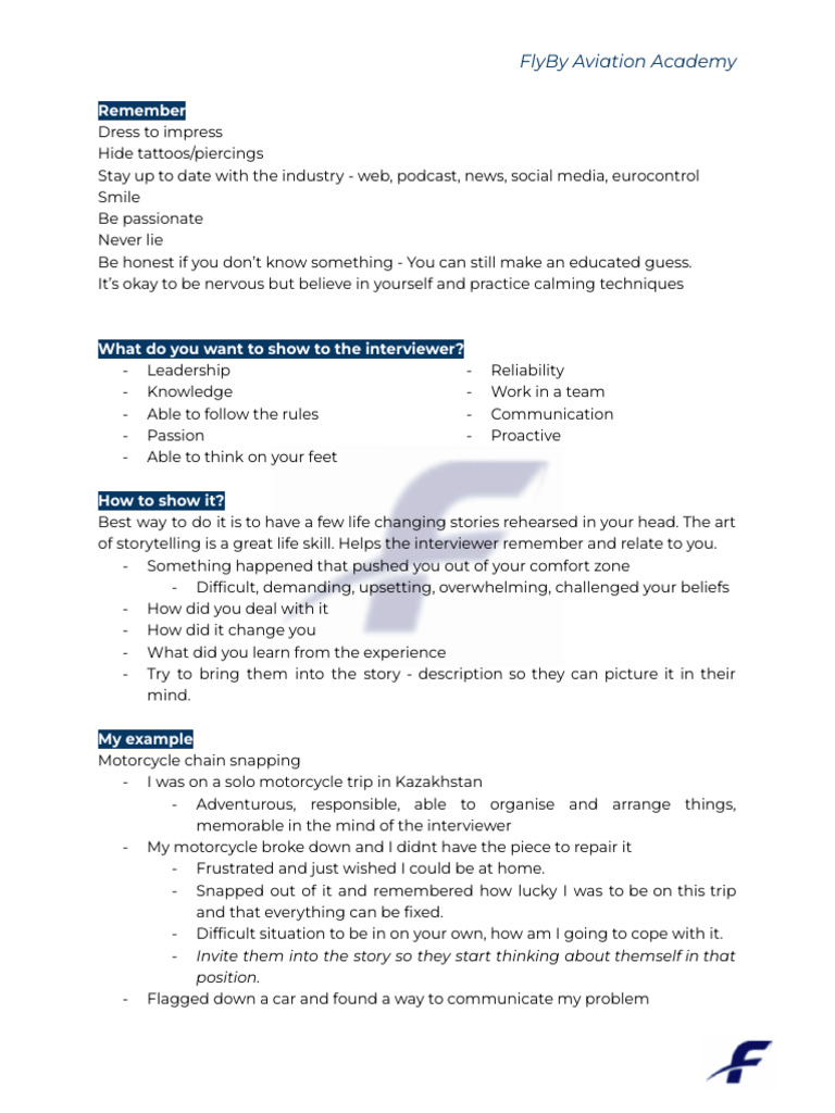 FlyBy - Questions To Expect | PDF