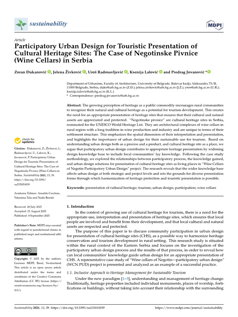 sustainability-13-10039_PARTICIPATORY URBAN DESIGN | PDF | Cultural ...
