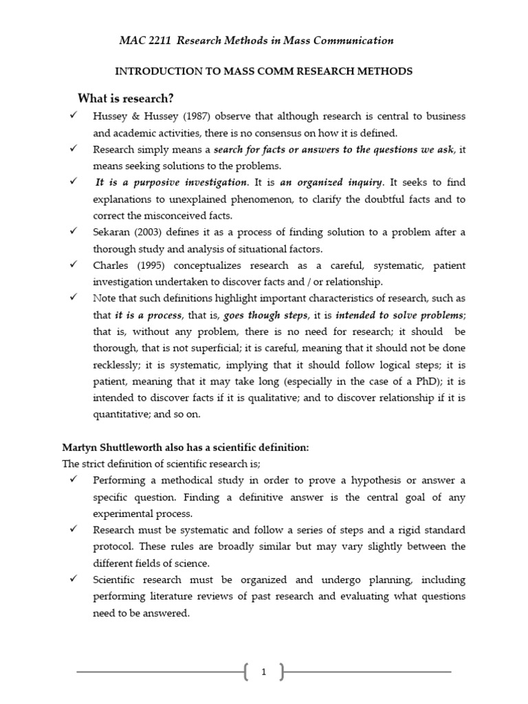 Mass Communication Research Methods Guide | PDF | Methodology ...