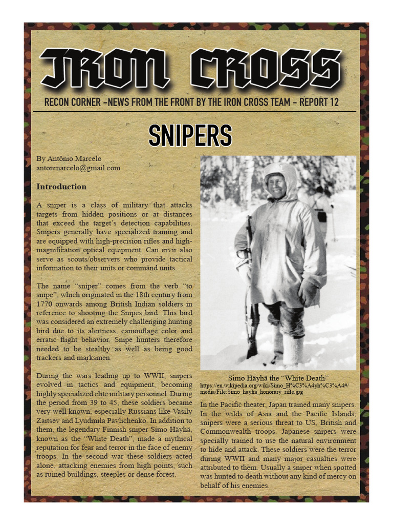 Sniper Tactics in Iron Cross Game | PDF | Sniper | Military Forces