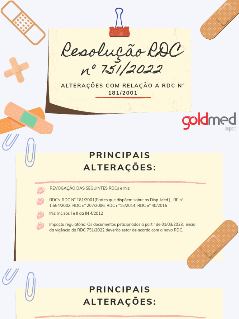 Treinamento Resolução RDC N° 751.2022 | PDF