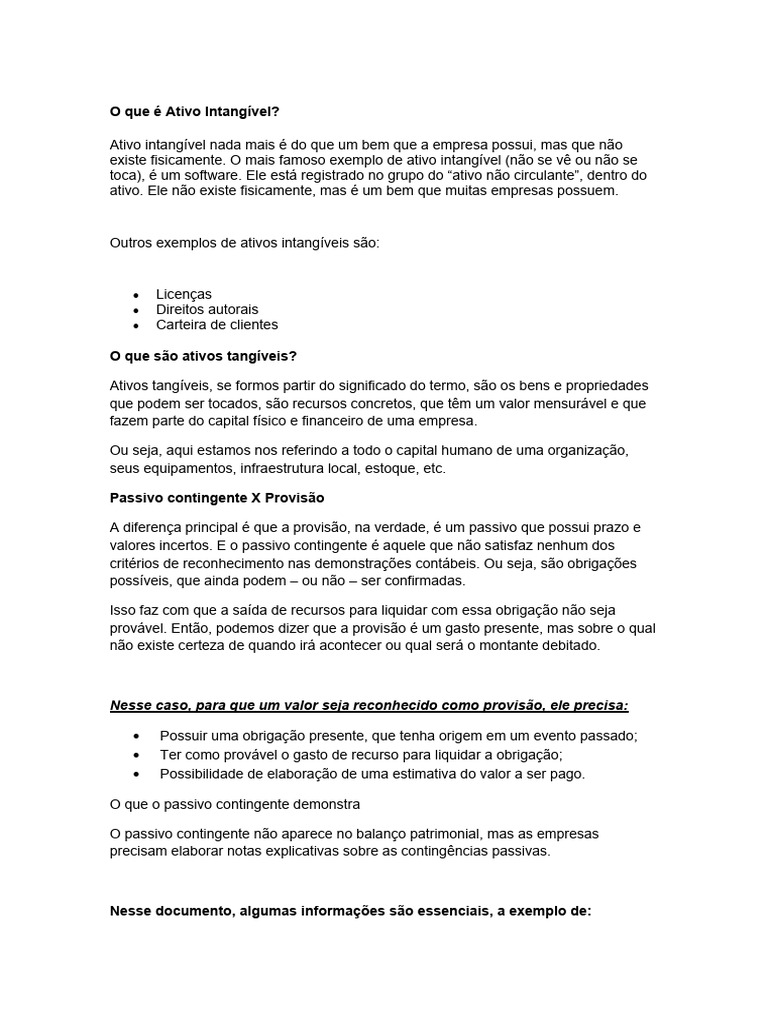 O Que É Ativo Intangível | Download grátis PDF | Ativo intangível ...