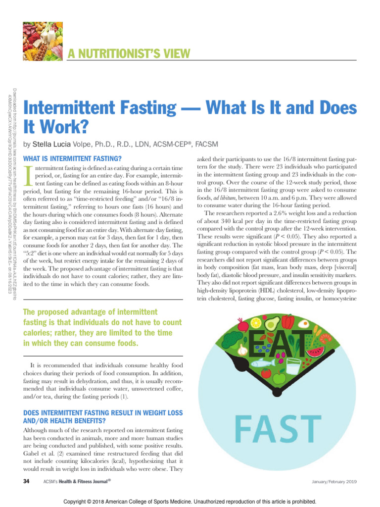 Intermittent Fasting What is It and Does It.10 | PDF | Intermittent ...