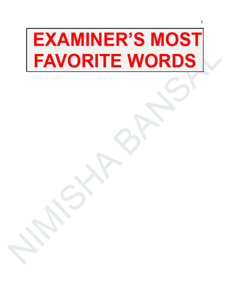 Examiner's Most Favorite Words | PDF