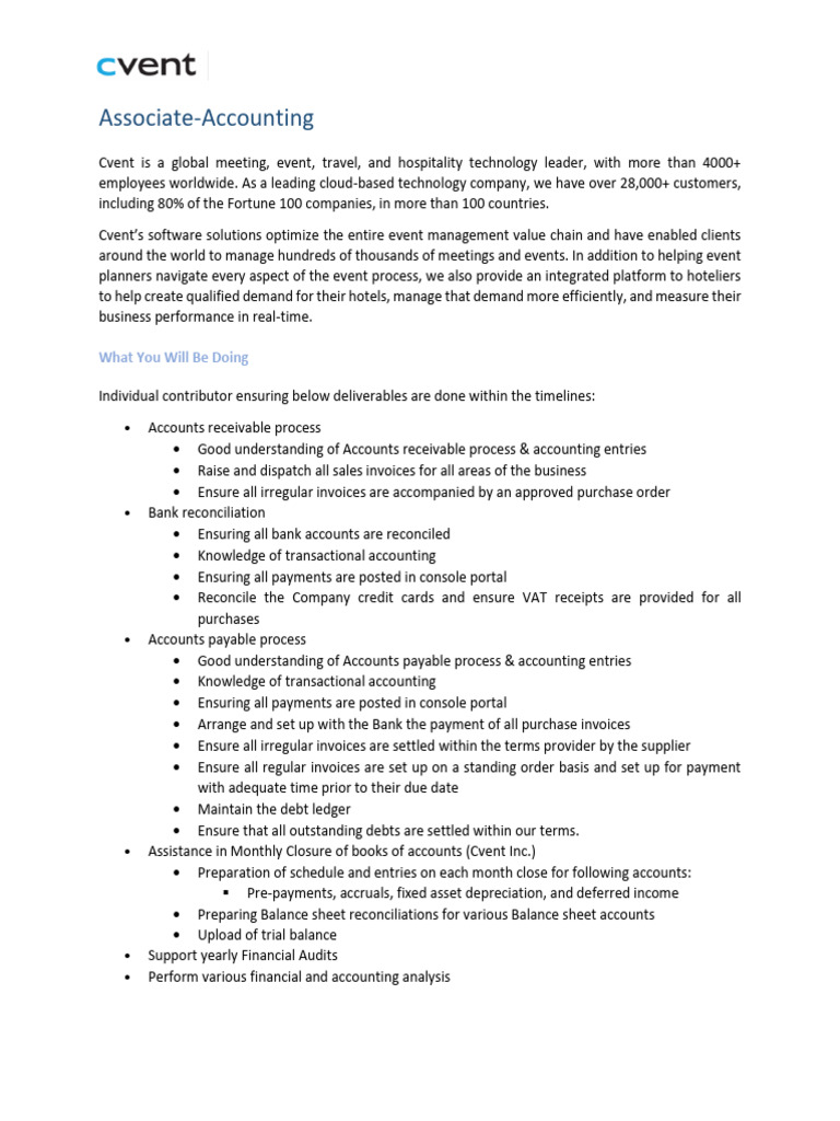 Associate-Accounting JD 001 | PDF | Accounts Payable | Business
