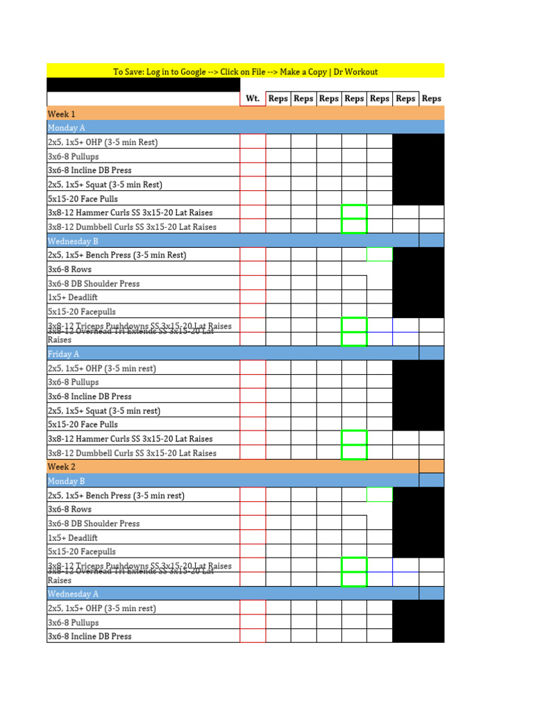Phraks GSLP + DB Press Incline - Shoulder - DR Workout | PDF