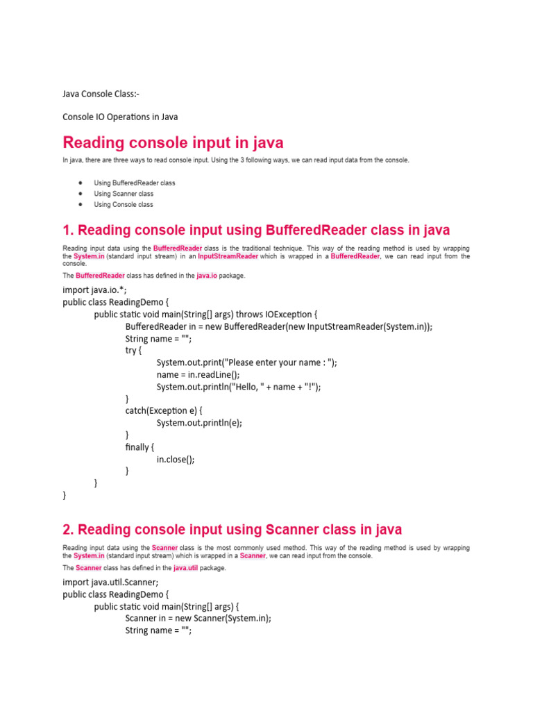 Java IO | PDF | Systems Architecture | Object Oriented Programming