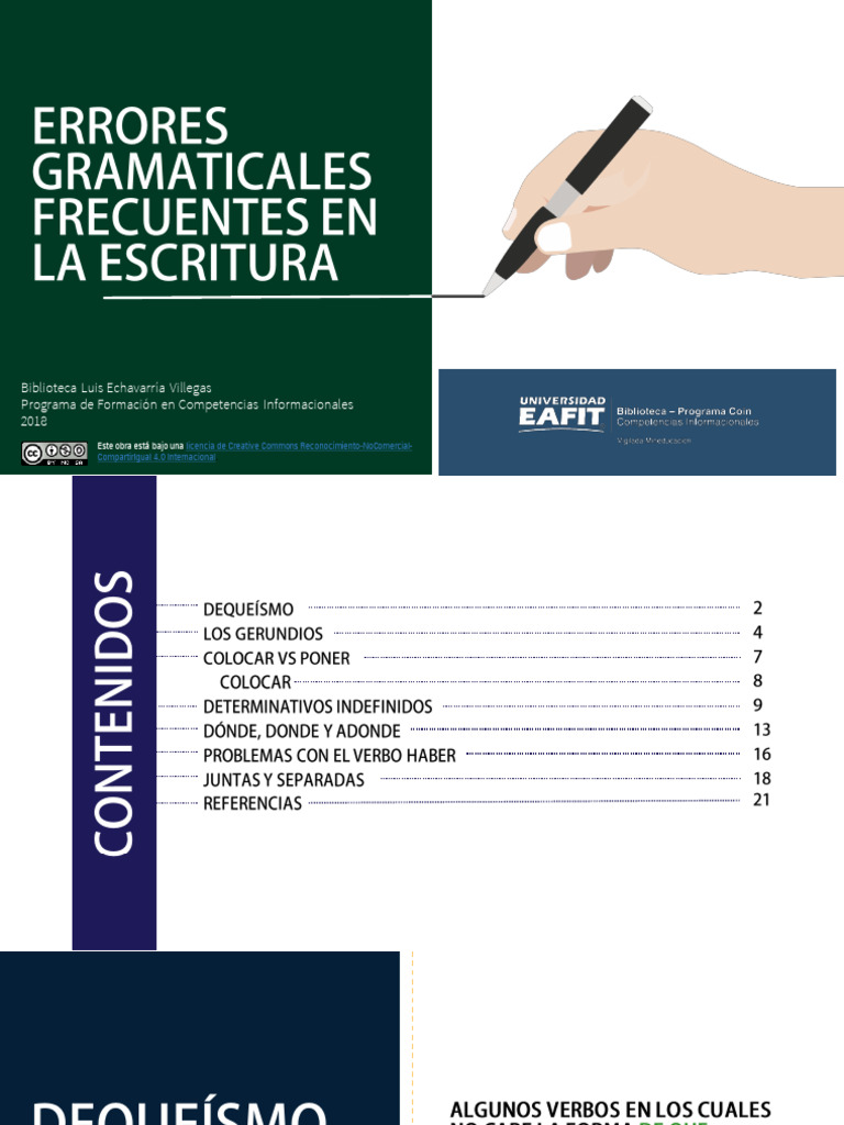Errores Gramaticales Frecuentes en La Escritura 2018 | PDF | Verbo ...