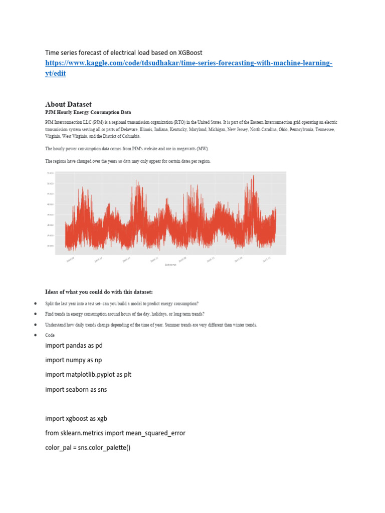 Time Series Forecast Of Electrical Load Based On Xgboost Pdf Time