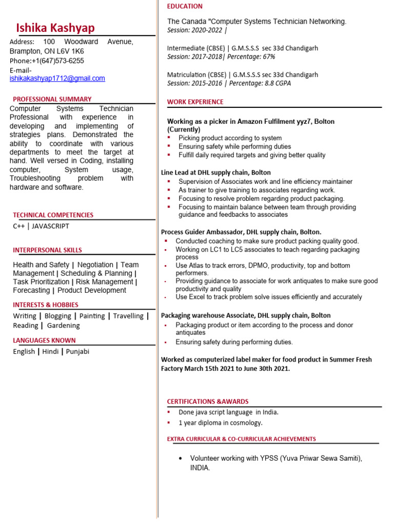 Ishika's Resume | Download Free PDF | Computing