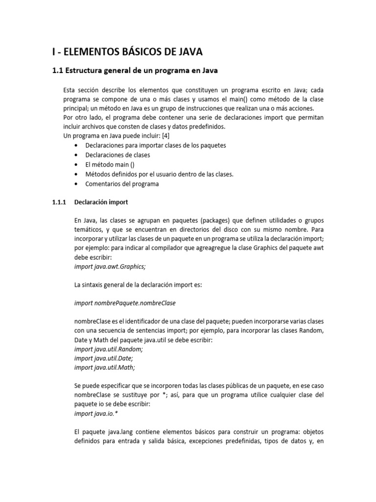 Elementos Basicos y Ejercicios de JAVA Estructuras de Control y Arreglos KINDLE | PDF | Java ...