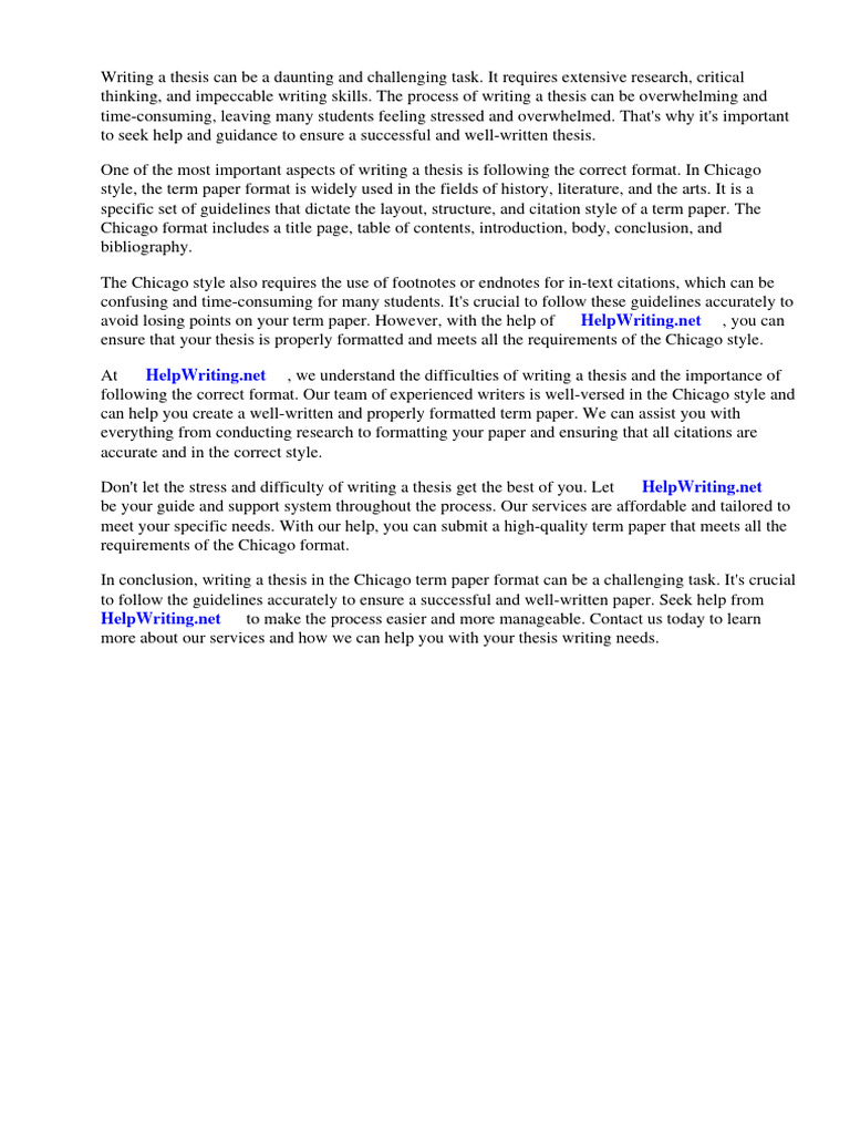 Chicago Term Paper Format | PDF | Citation | Note (Typography)