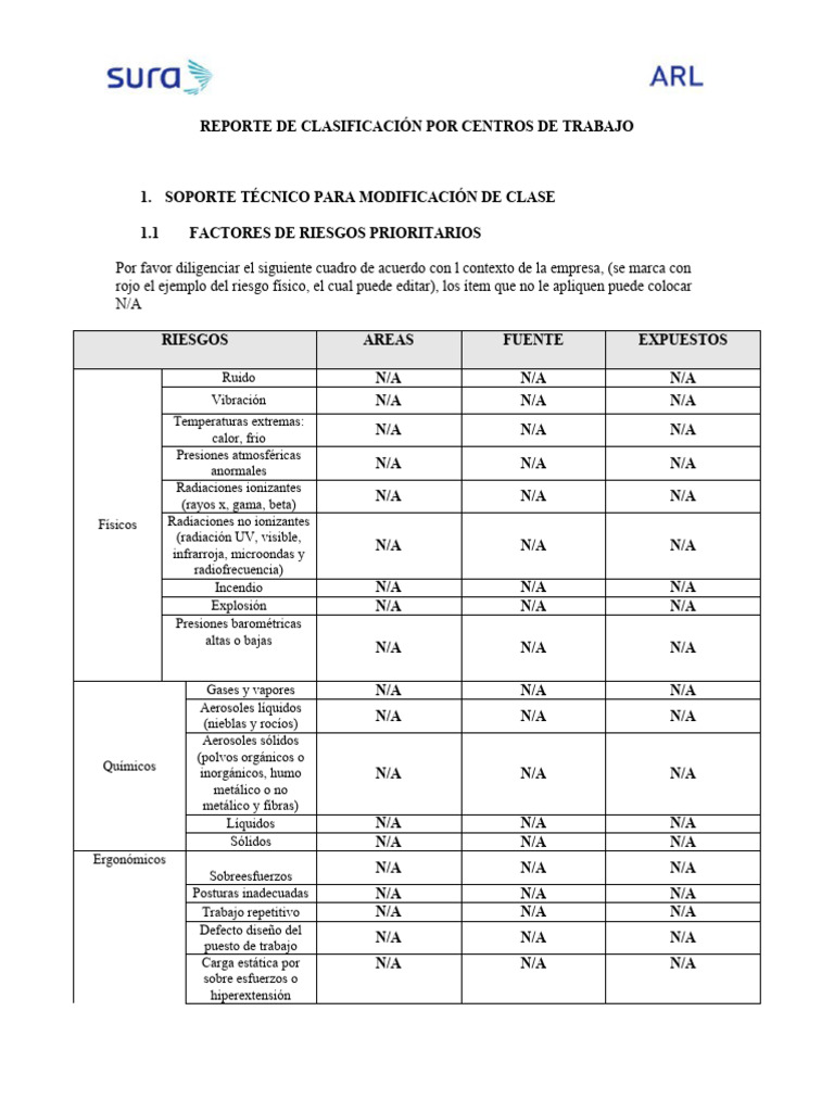 CUADRO DE RIESGOS ARL SURA | PDF | Radiación | Física Aplicada e ...