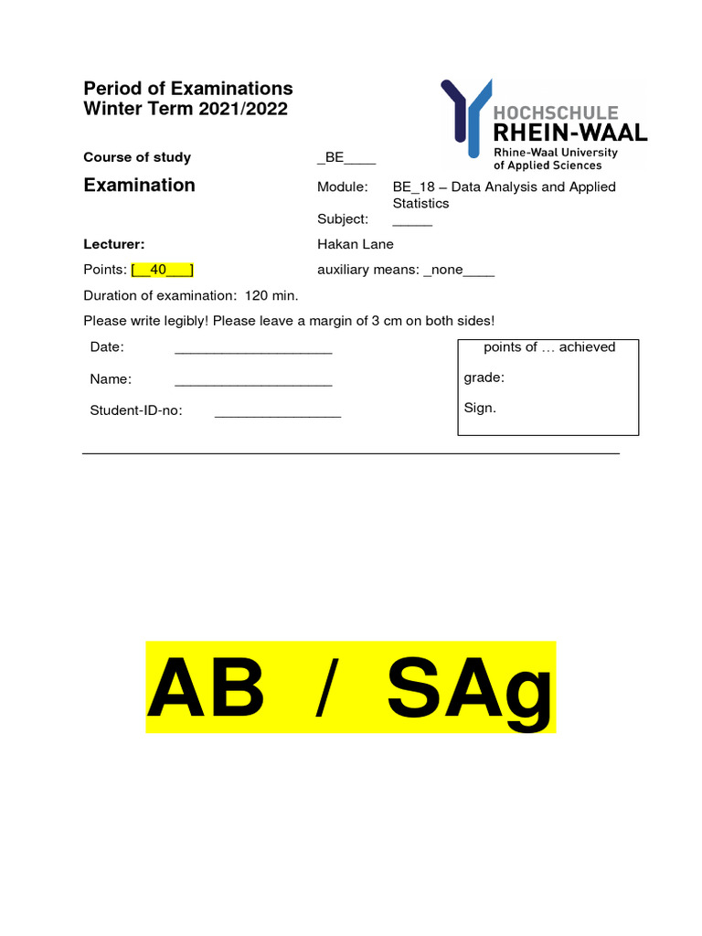 Be18 New Exam-Lane | PDF | Regression Analysis | Linear Regression
