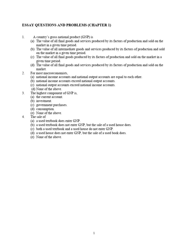 Chapter 1 MCQ | PDF | Debits And Credits | Measures Of National Income And Output