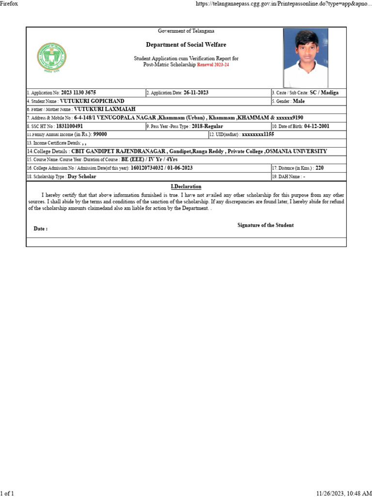 Gopi Application Form | PDF