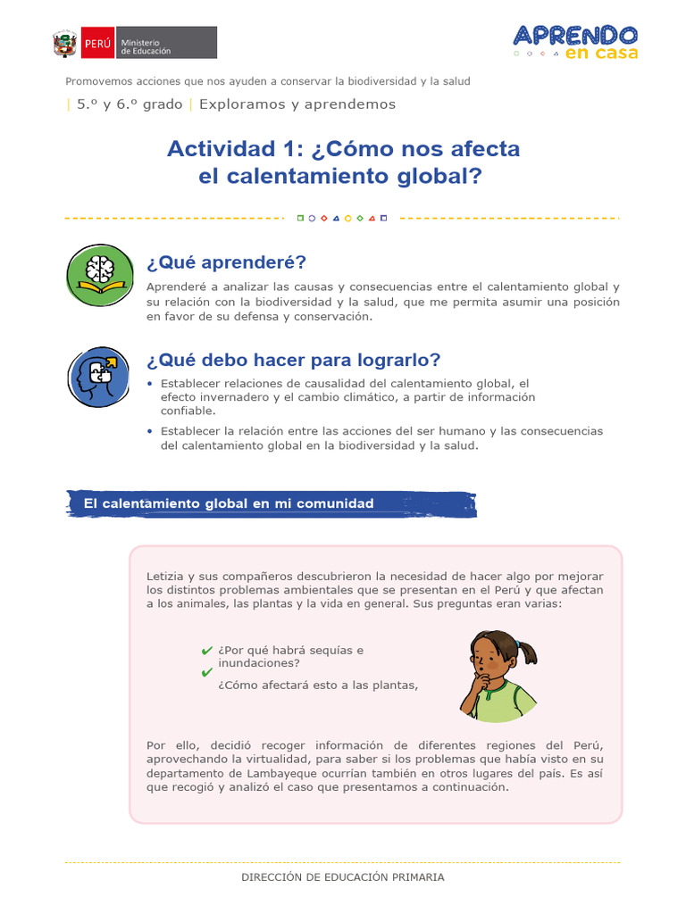 Exp9 Primaria 5y6 Exploramos Act1 | PDF | Gases de efecto invernadero ...