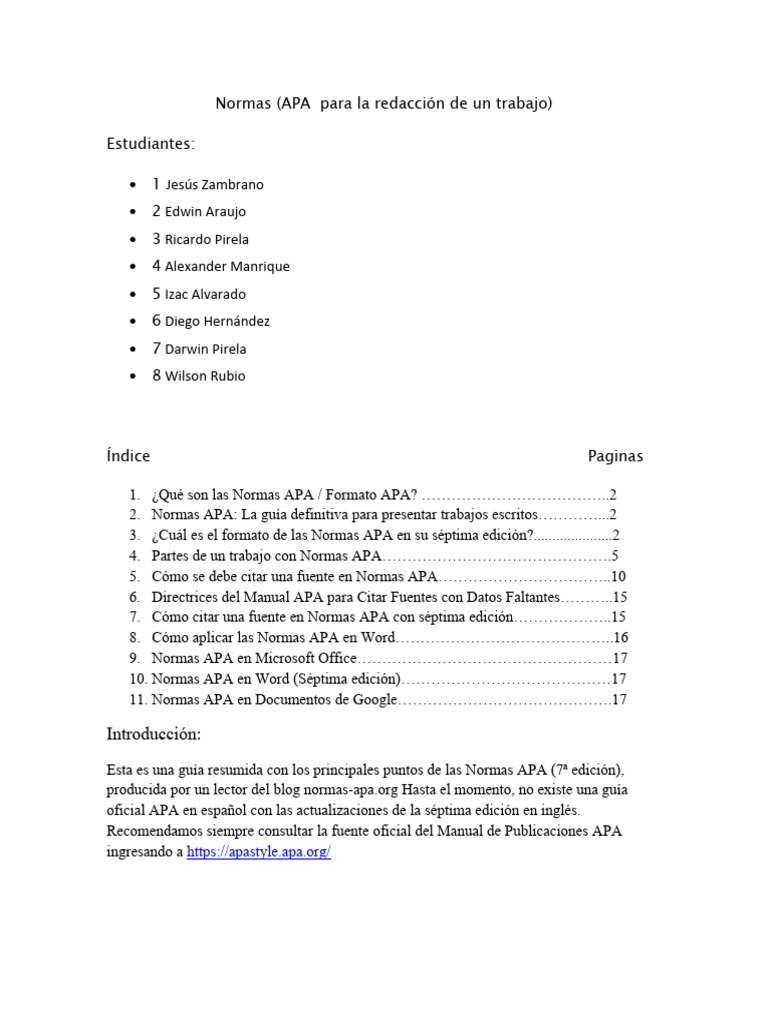 Normas APA resumen. | PDF | Estilo apa | Microsoft Word
