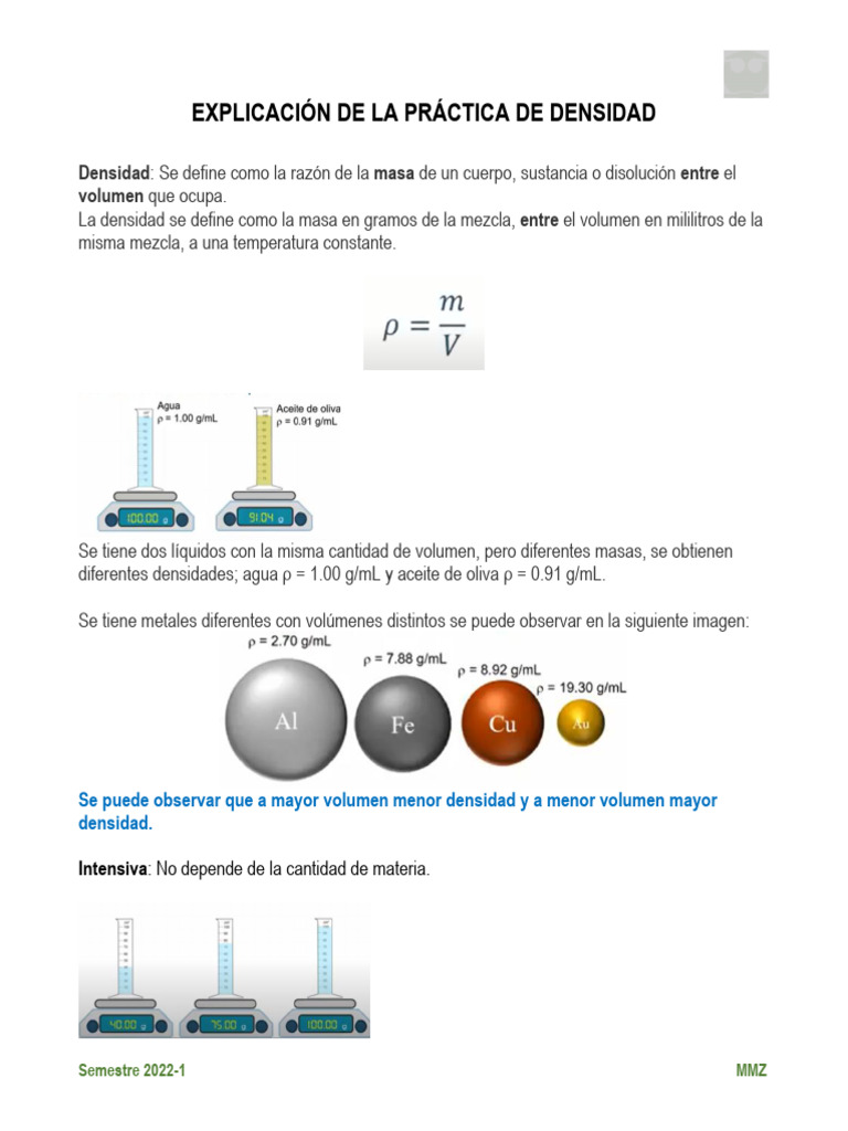 Práctica de Densidad y Concentración | PDF | Concentración | Densidad