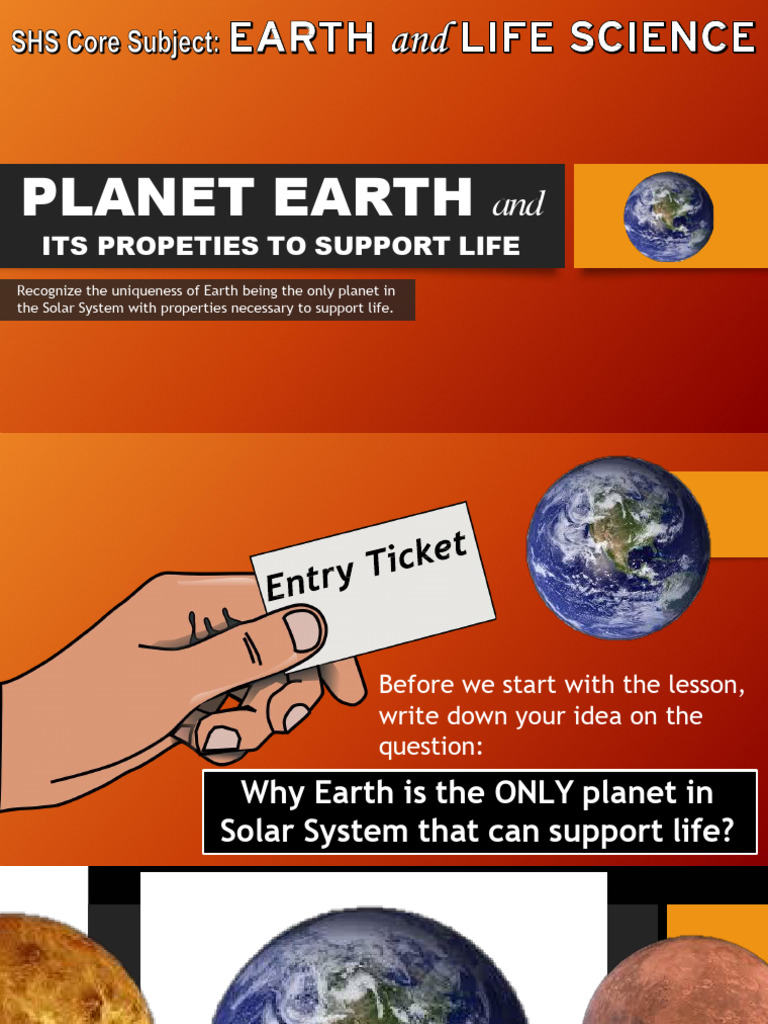 Earth and Life Science LESSON 1 | PDF | Planetary Habitability | Earth