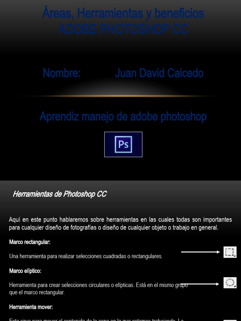 Areas de Photoshop CC | PDF | Adobe Photoshop | Herramientas