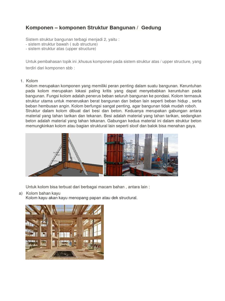 Komponen Sistem Struktur Bangunan (Upper Structure) - BT2 - 3 | PDF | Seni