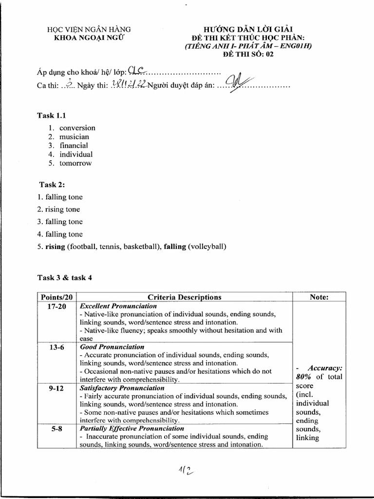 Df13fd71 - Phat Am ENG01H de 02 CA 3 Ngay 28.12.22 CLC | PDF | Psycholinguistics | Phonology