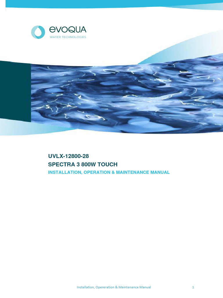 1732000036-IOM-01 Final Technical Operating and Maintenance Manual Rev01 | PDF | Ultraviolet