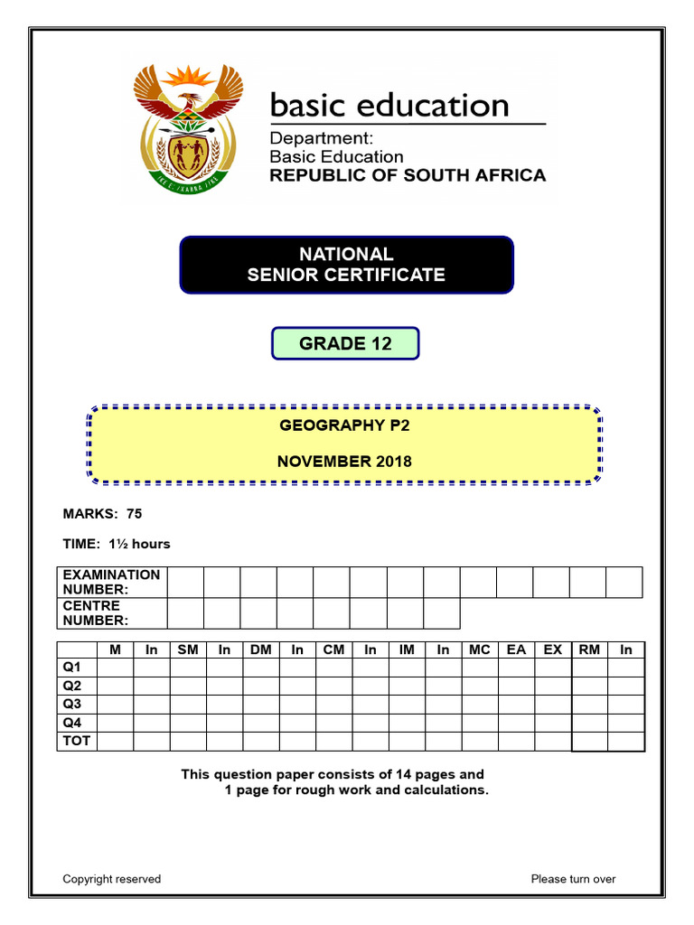 Geography P2 Nov 2018 Eng | PDF | Map | Earth Sciences