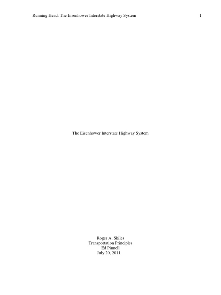 The Eisenhower Interstate Highway System | PDF | Interstate Highway ...