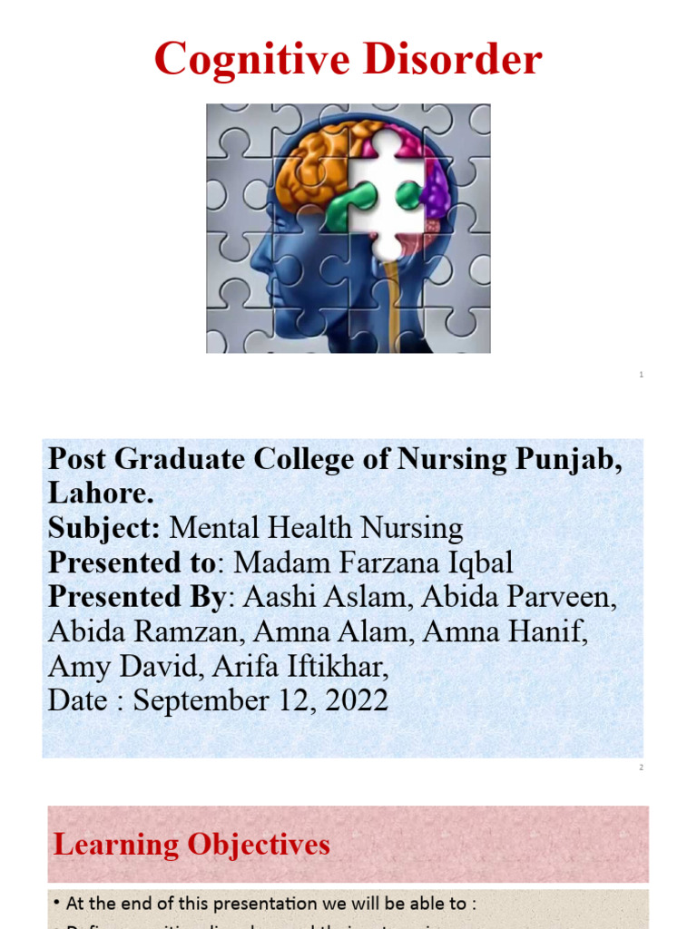 Cognitive Disorder | PDF | Dementia | Alzheimer's Disease