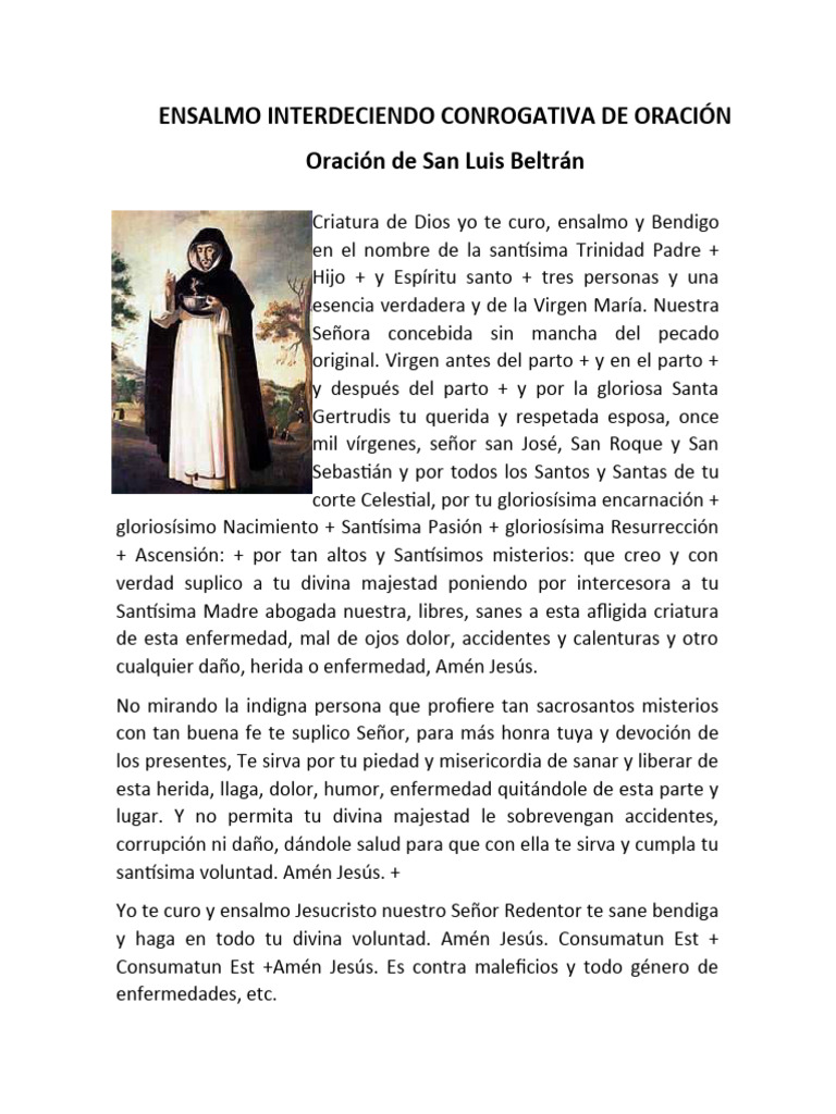 Oración de San Luis Beltrán | PDF