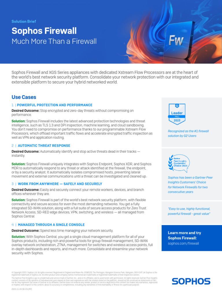 Sophos Firewall SB | PDF | Firewall (Computing) | Computer Network
