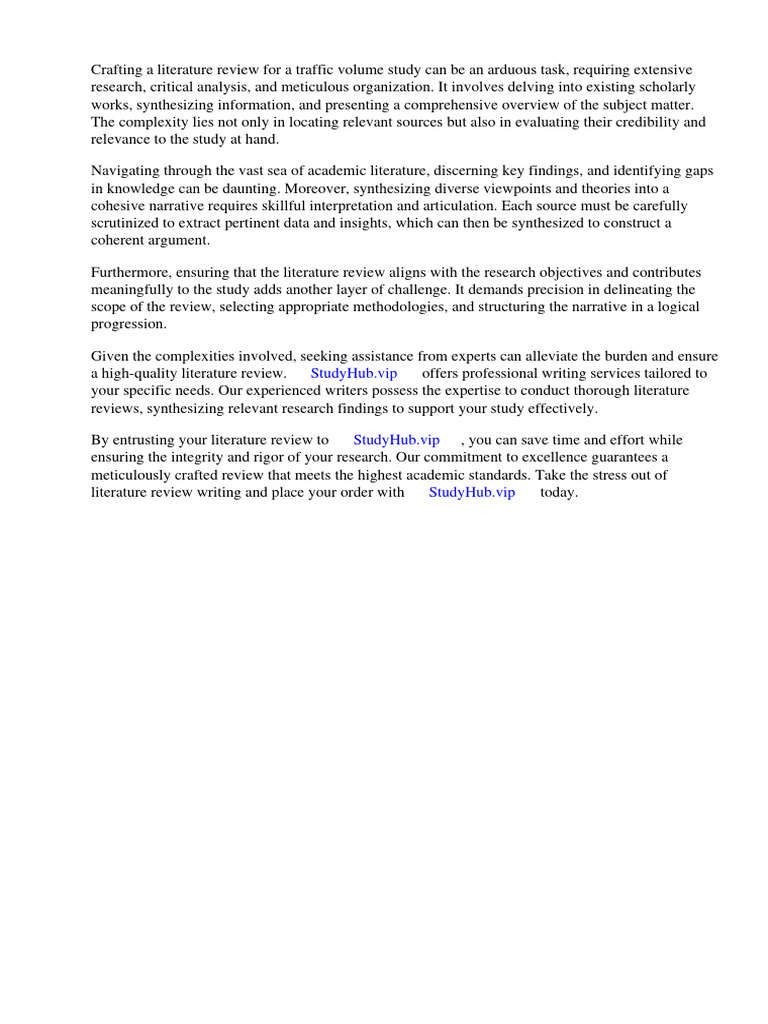 Literature Review Traffic Volume Study | PDF | Traffic | Transport