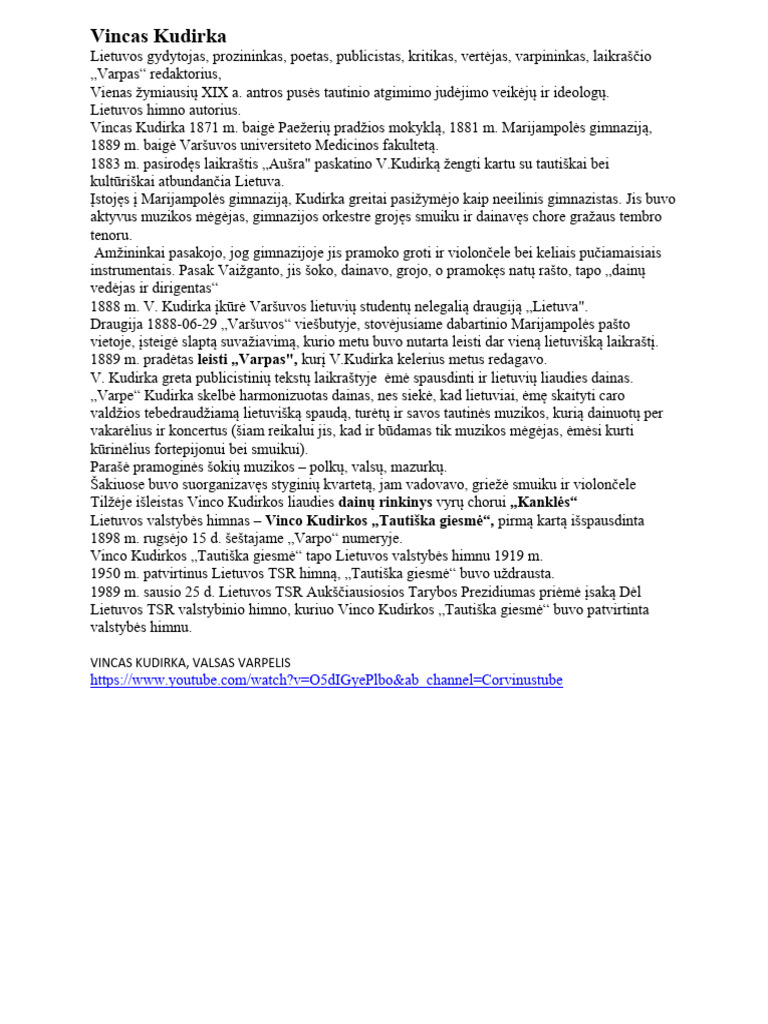 Apklausa 10 Kudirka - Vydunas-Naujalis | PDF