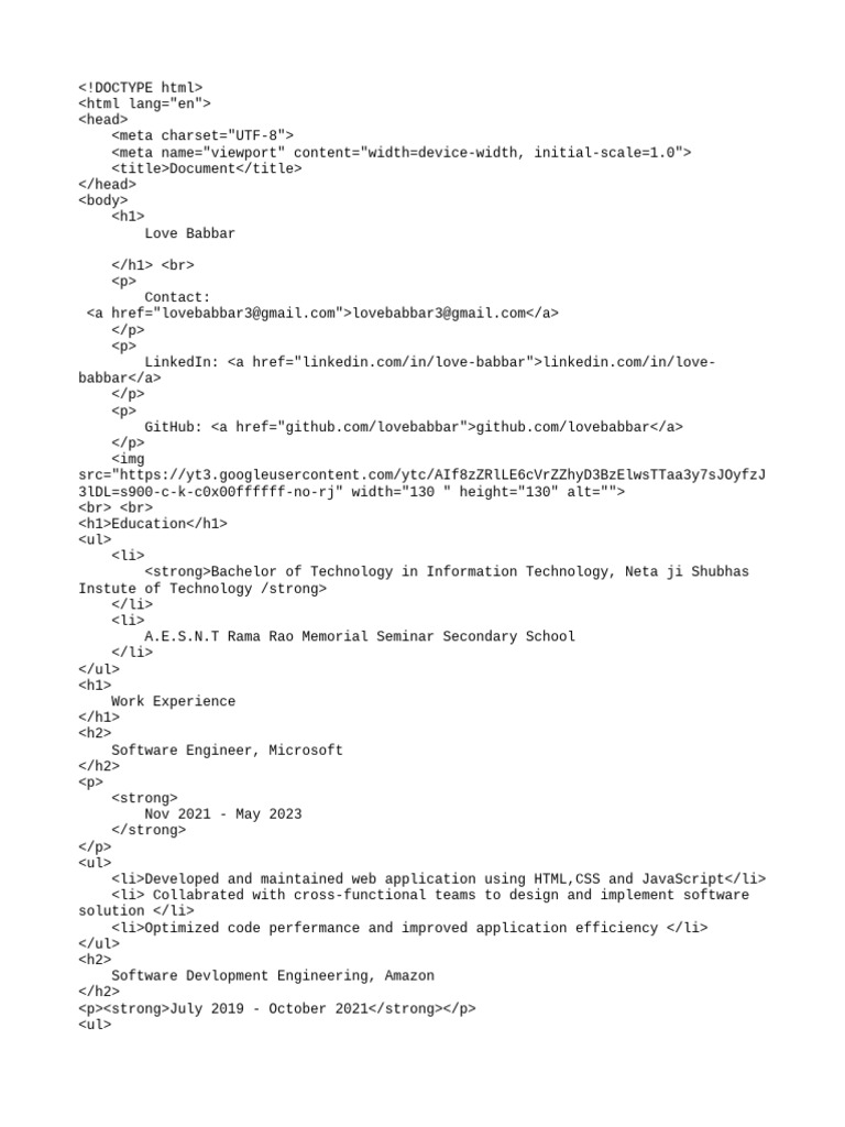 Resume Code | PDF | Application Software | Software