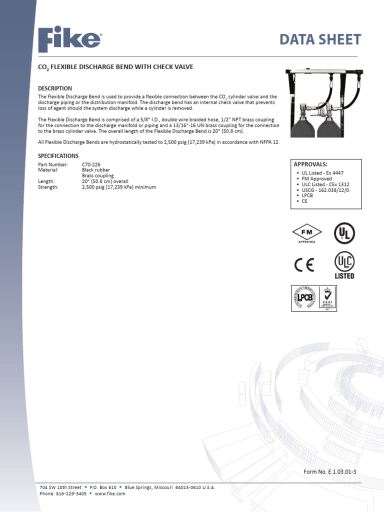 8.flex Discharge Bend With Check Valve Data Sheet | PDF