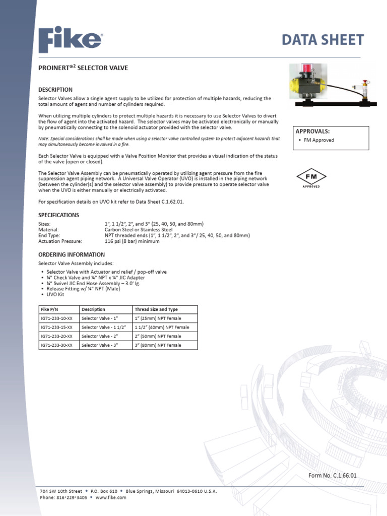 15.PROINERT2 Selector Valve Data Sheet | PDF | Valve | Actuator