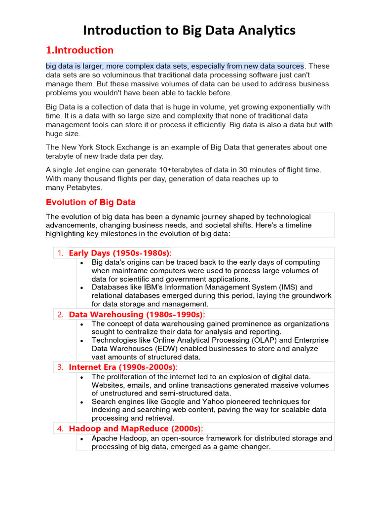 BDA Unit 1 | PDF | Analytics | Data Science BDA Unit 1 | PDF | Analytics | Data Science