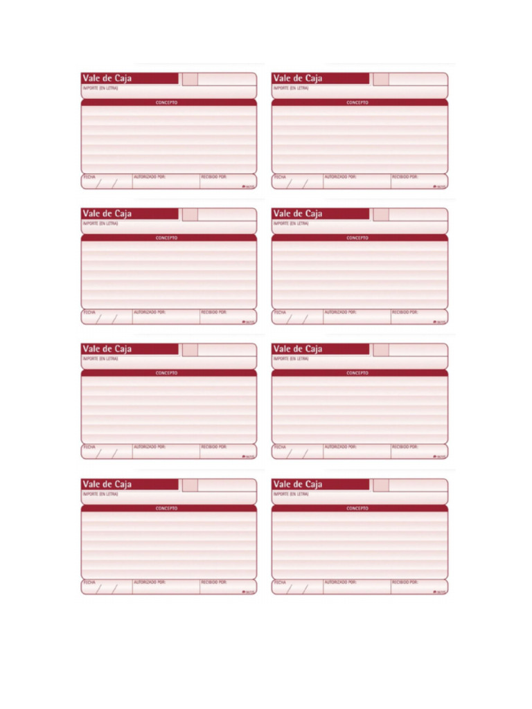 Formato de Vale de Caja | PDF