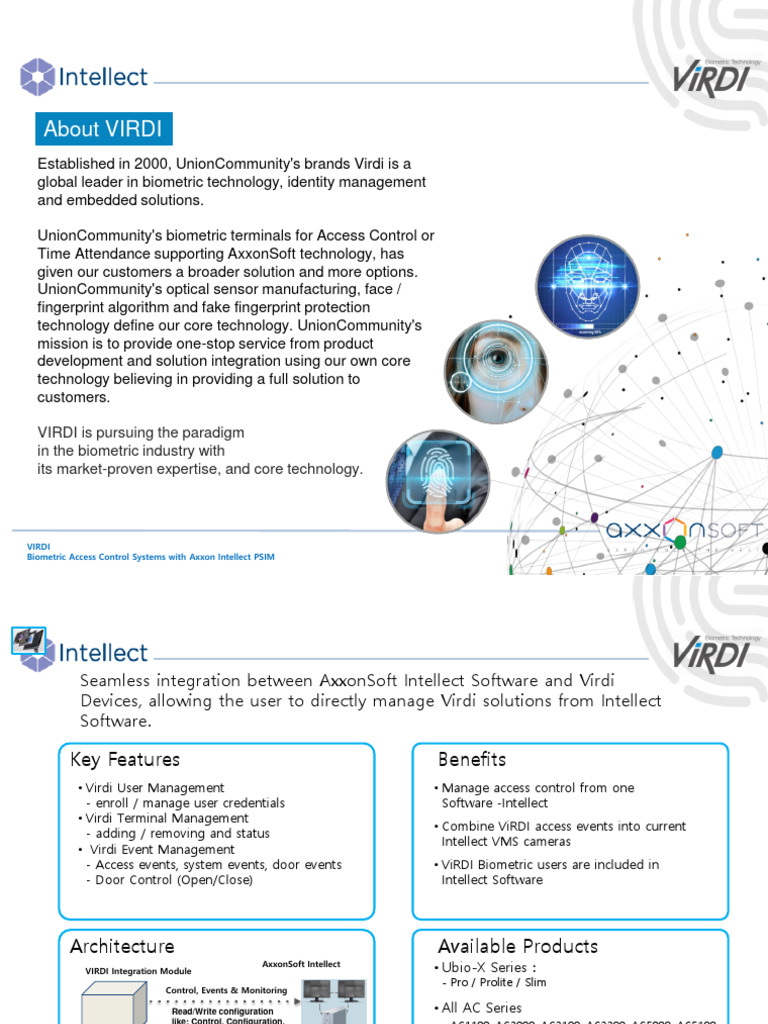 Virdi Biometric Access Control Solutions | PDF | Access Control ...
